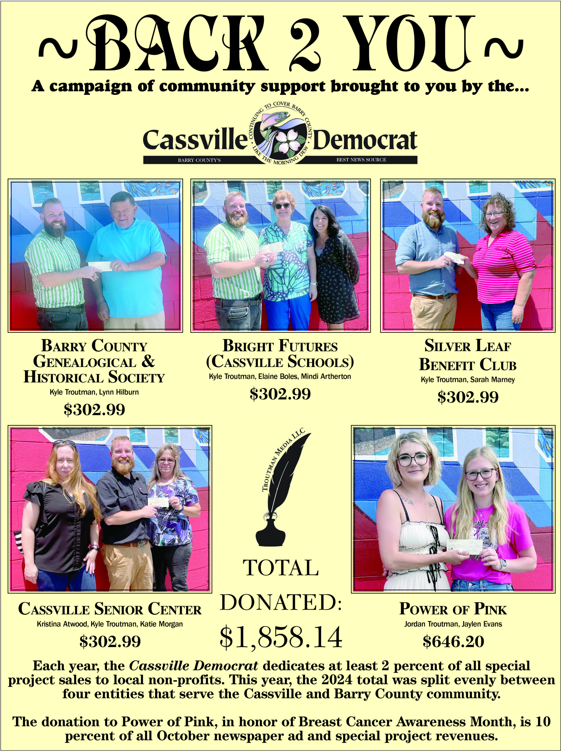 2025 'Back 2 You' campaign - Cassville Democrat