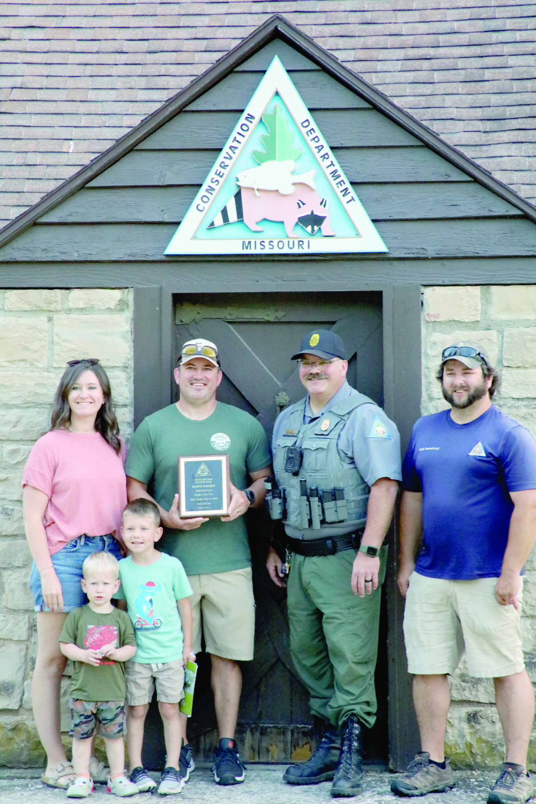 Naugle awarded plaque, pin for record bass catch - Cassville Democrat